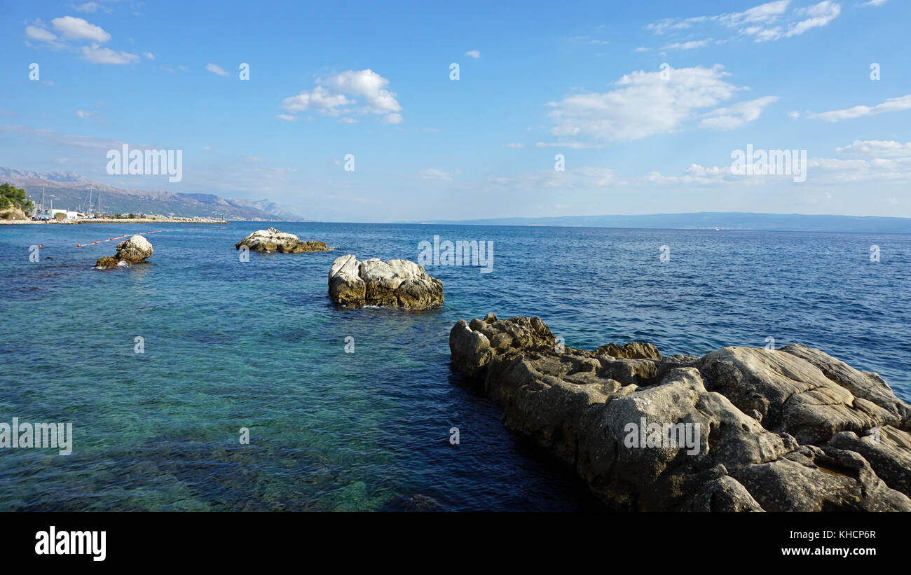 natural amazing beach in split cratia Stock Photo - Alamy