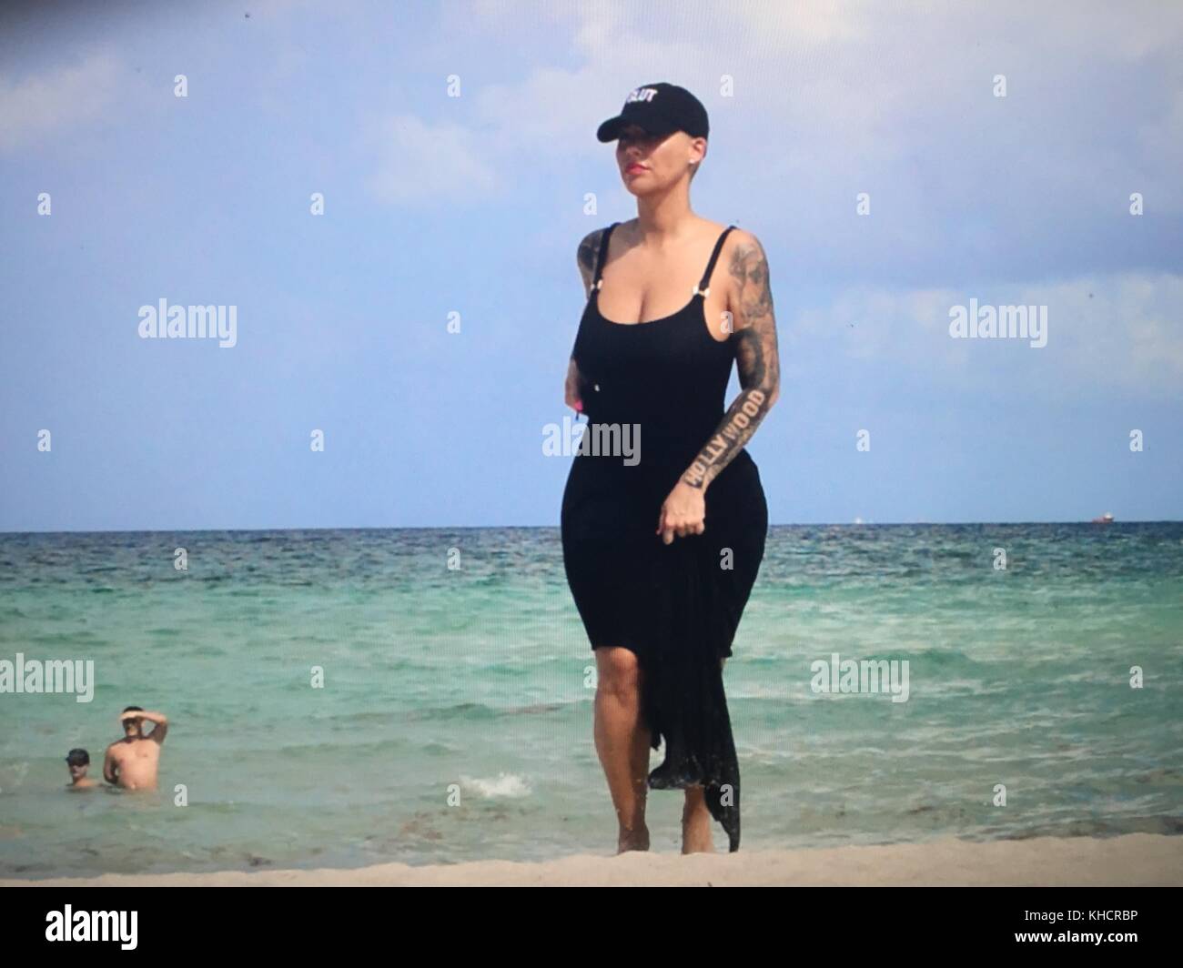 MIAMI BEACH - AUGUST 18: Amber Rose seen out and about at the beach on ...