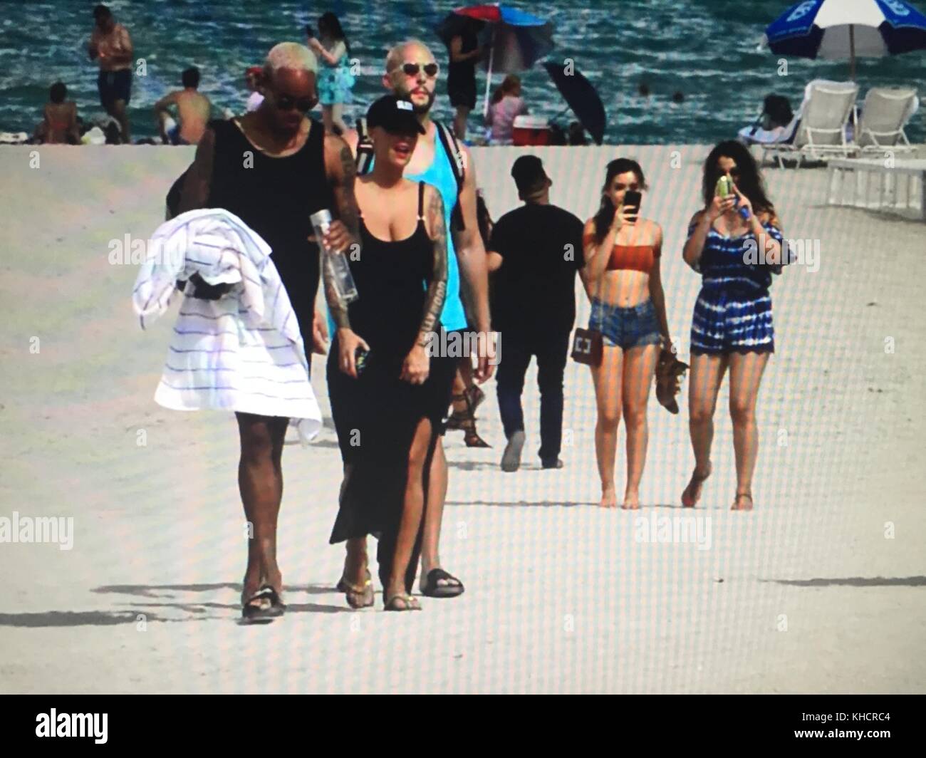 MIAMI BEACH - AUGUST 18: Amber Rose seen out and about at the beach on ...