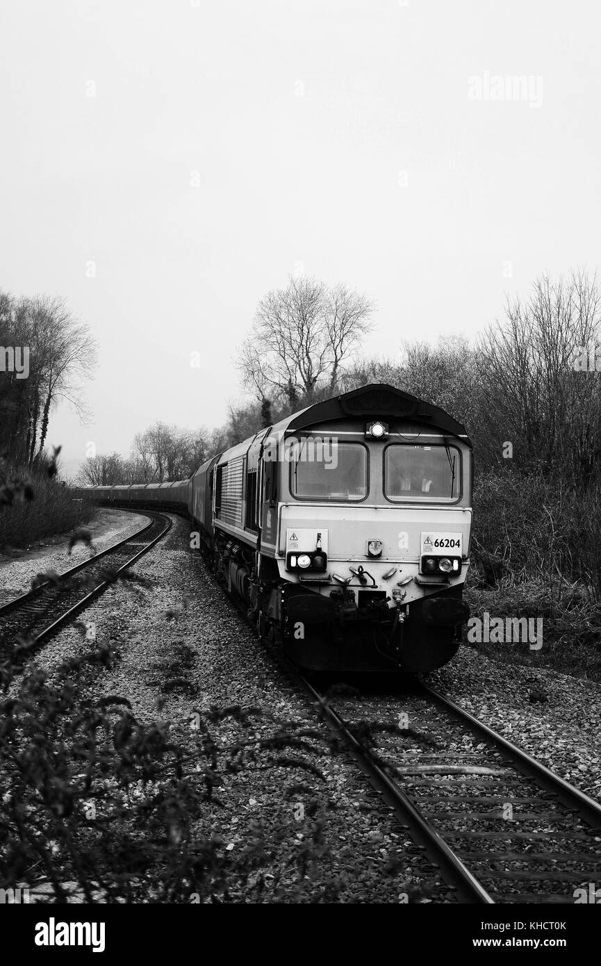 Class 66 ews coal train Black and White Stock Photos & Images - Alamy