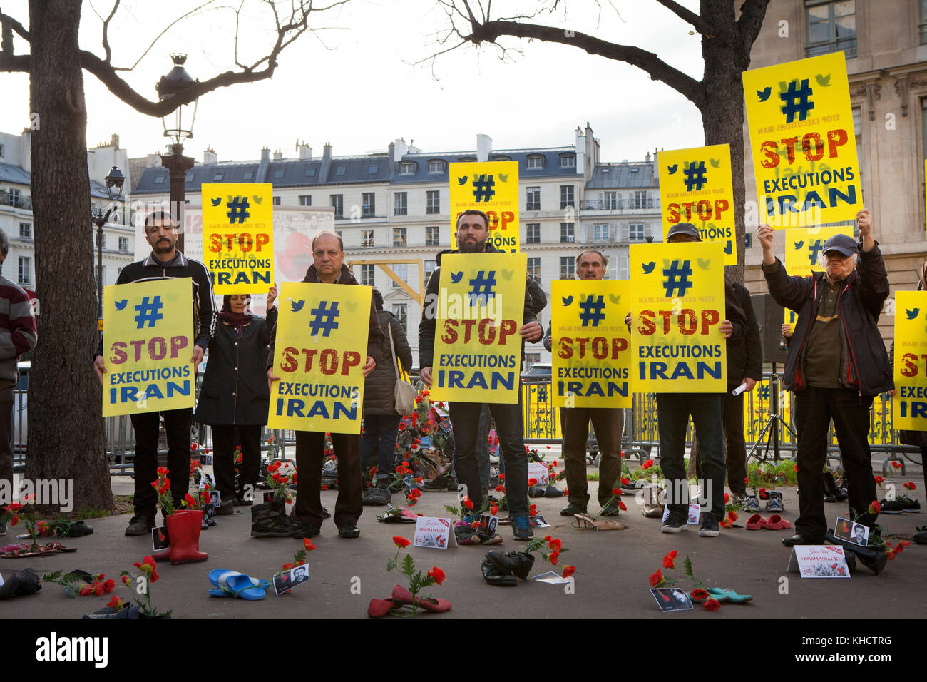 Paris, France. 14th Nov, 2017. An exhibition on human rights in Iran ...
