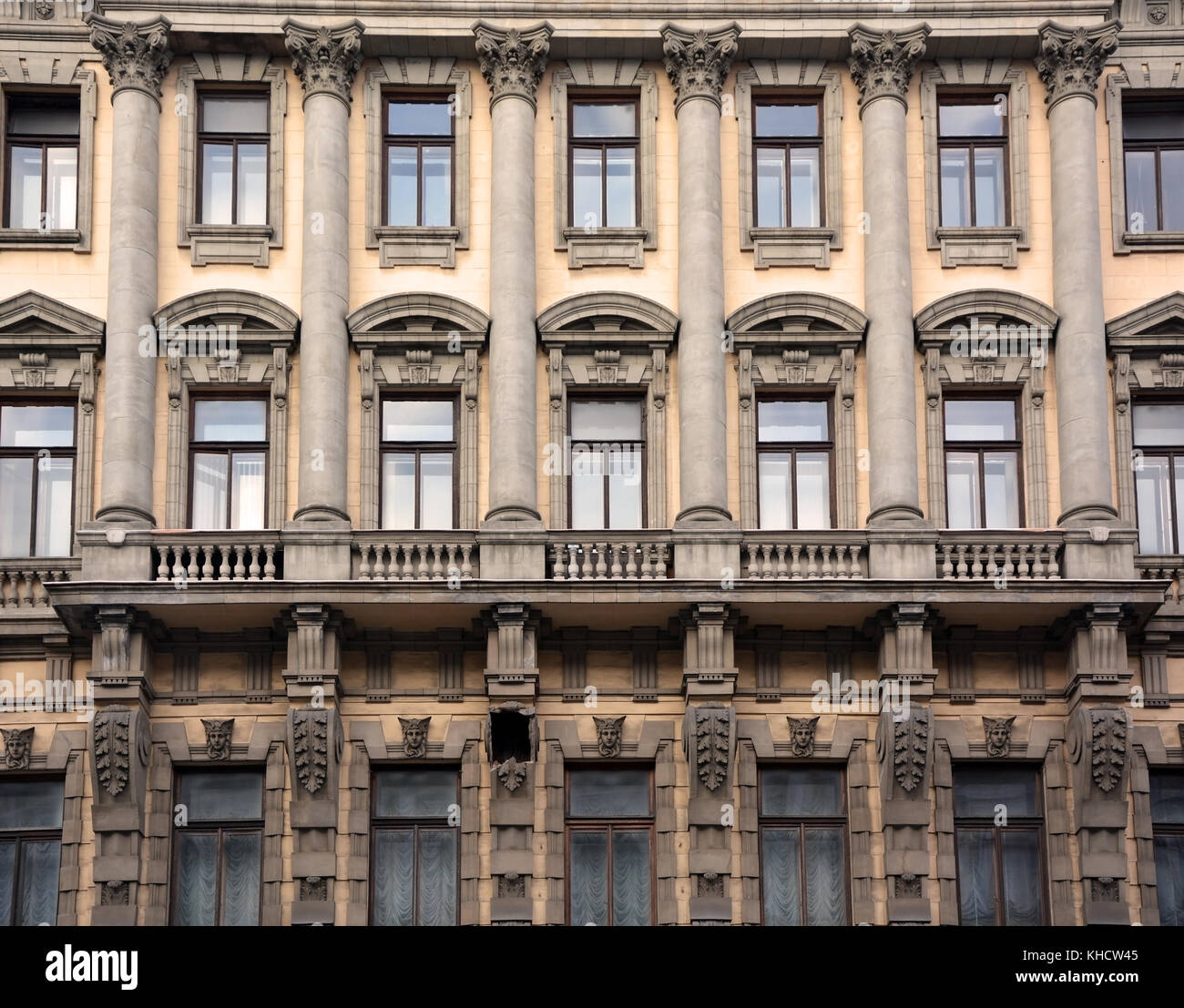 Architectural background- exterior of the old building in Saint ...