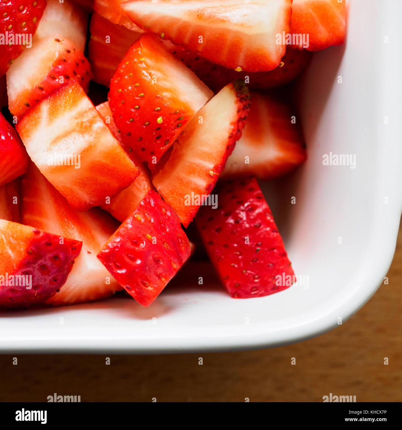 Bowl Of Cut Strawberries