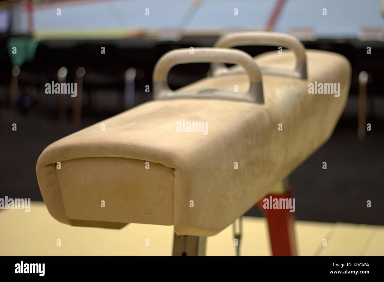 Gymnastic equipment at a gymnastic competition in the Faroe Islands ...