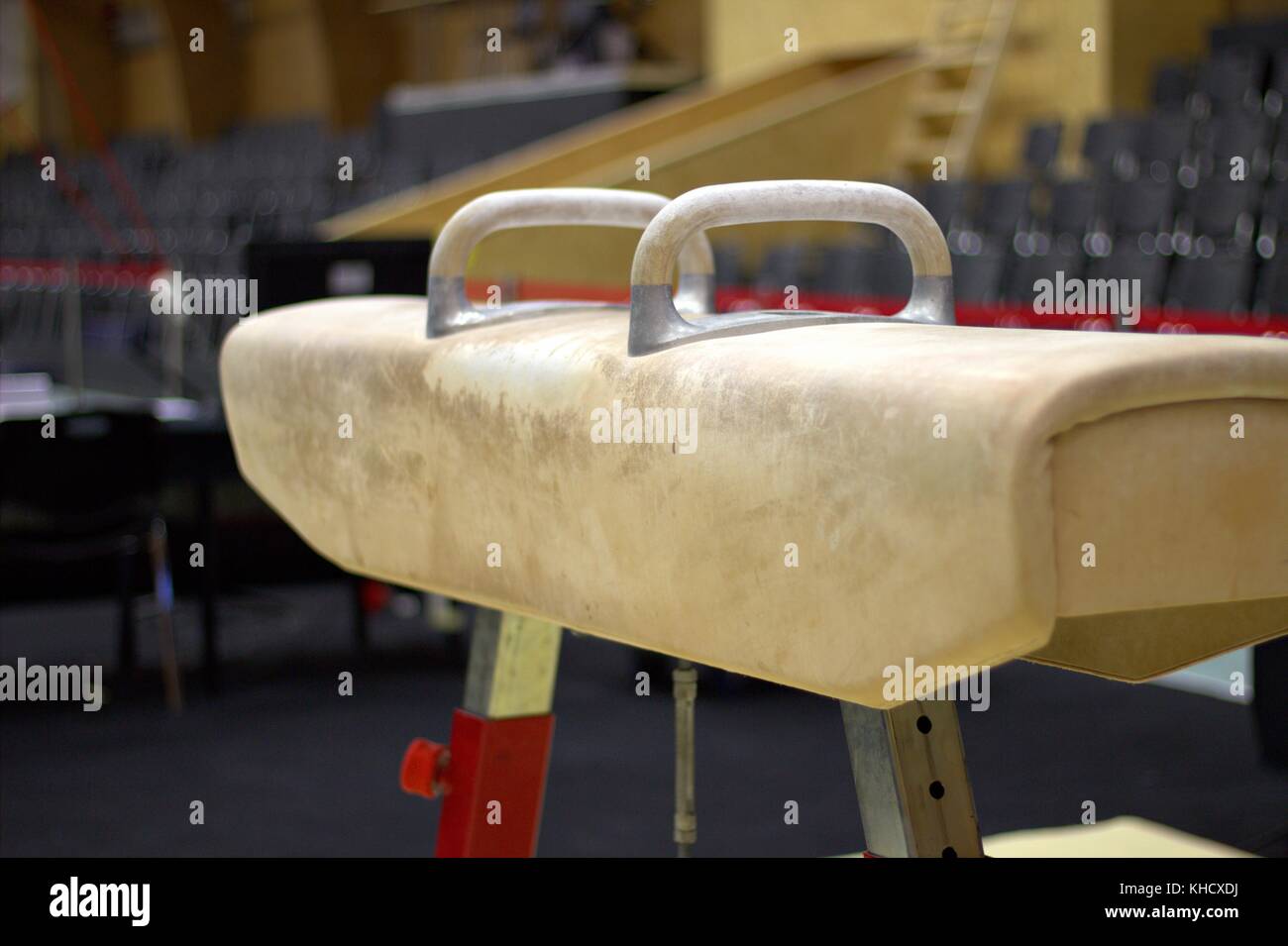 Gymnastic equipment at a gymnastic competition in the Faroe Islands ...