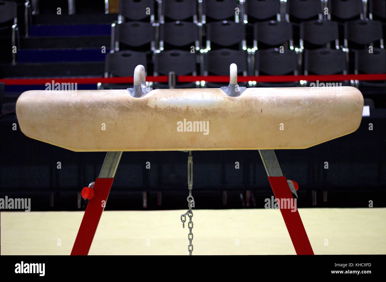 Gymnastic equipment at a gymnastic competition in the Faroe Islands ...