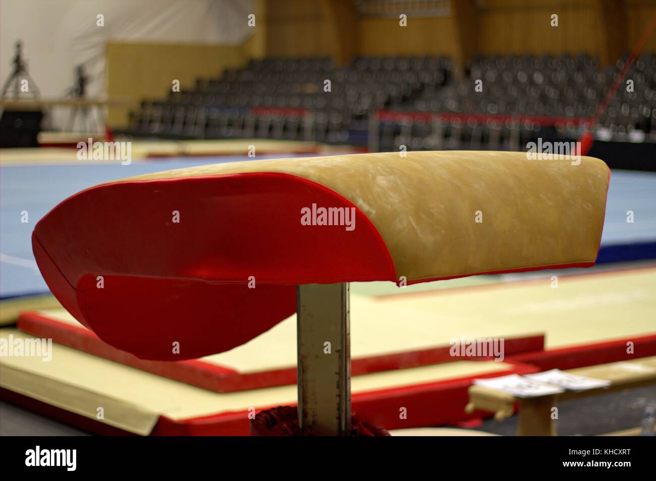 Gymnastic equipment at a gymnastic competition in the Faroe Islands ...
