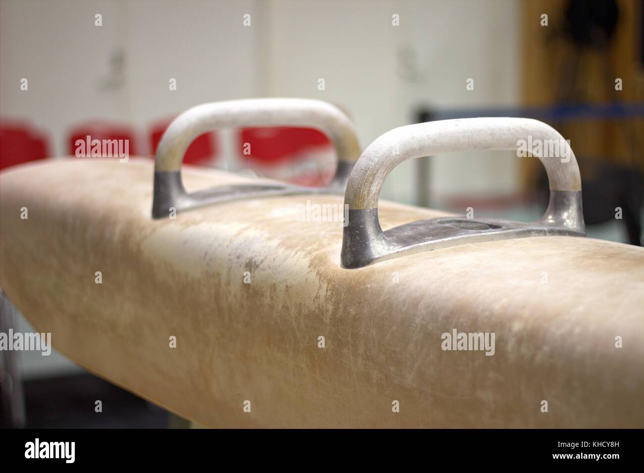 Gymnastic equipment at a gymnastic competition in the Faroe Islands ...