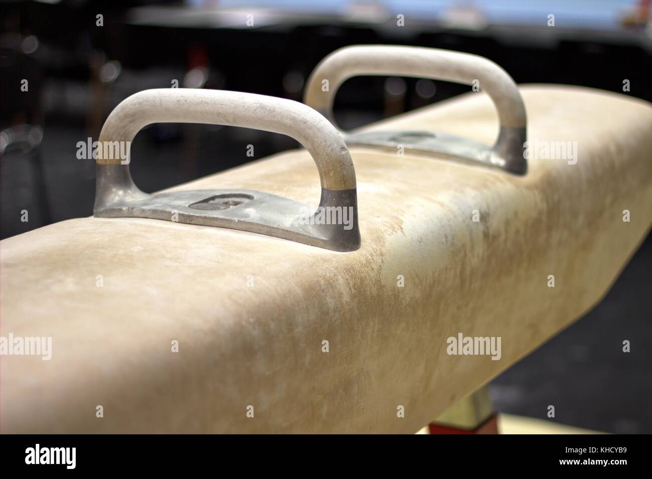 Gymnastic equipment at a gymnastic competition in the Faroe Islands ...