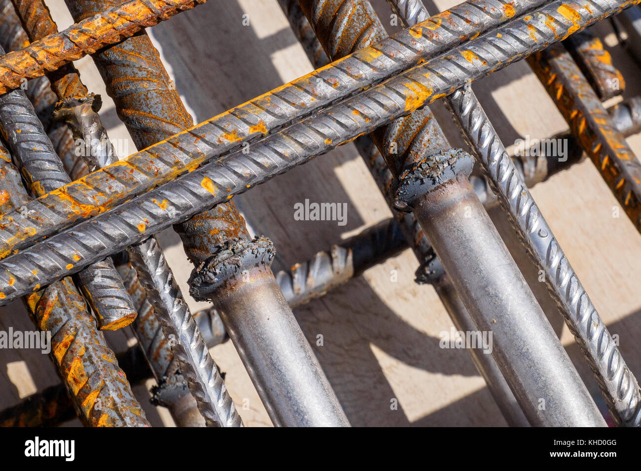 Reinforcement bars of an RC slab in a construction site Stock Photo - Alamy