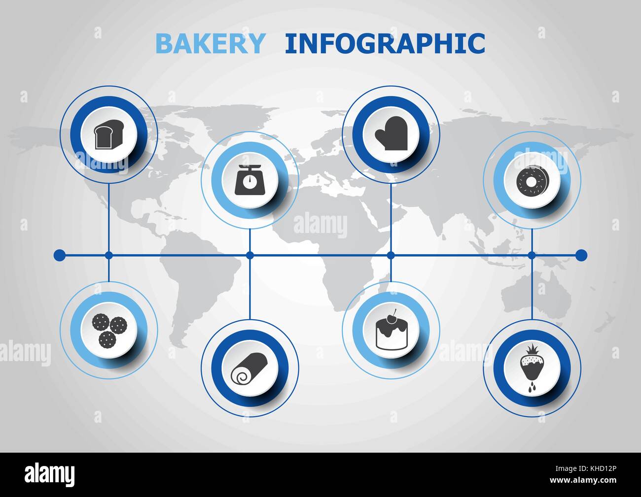 Infographic design with bakery icons, stock vector Stock Vector Image ...