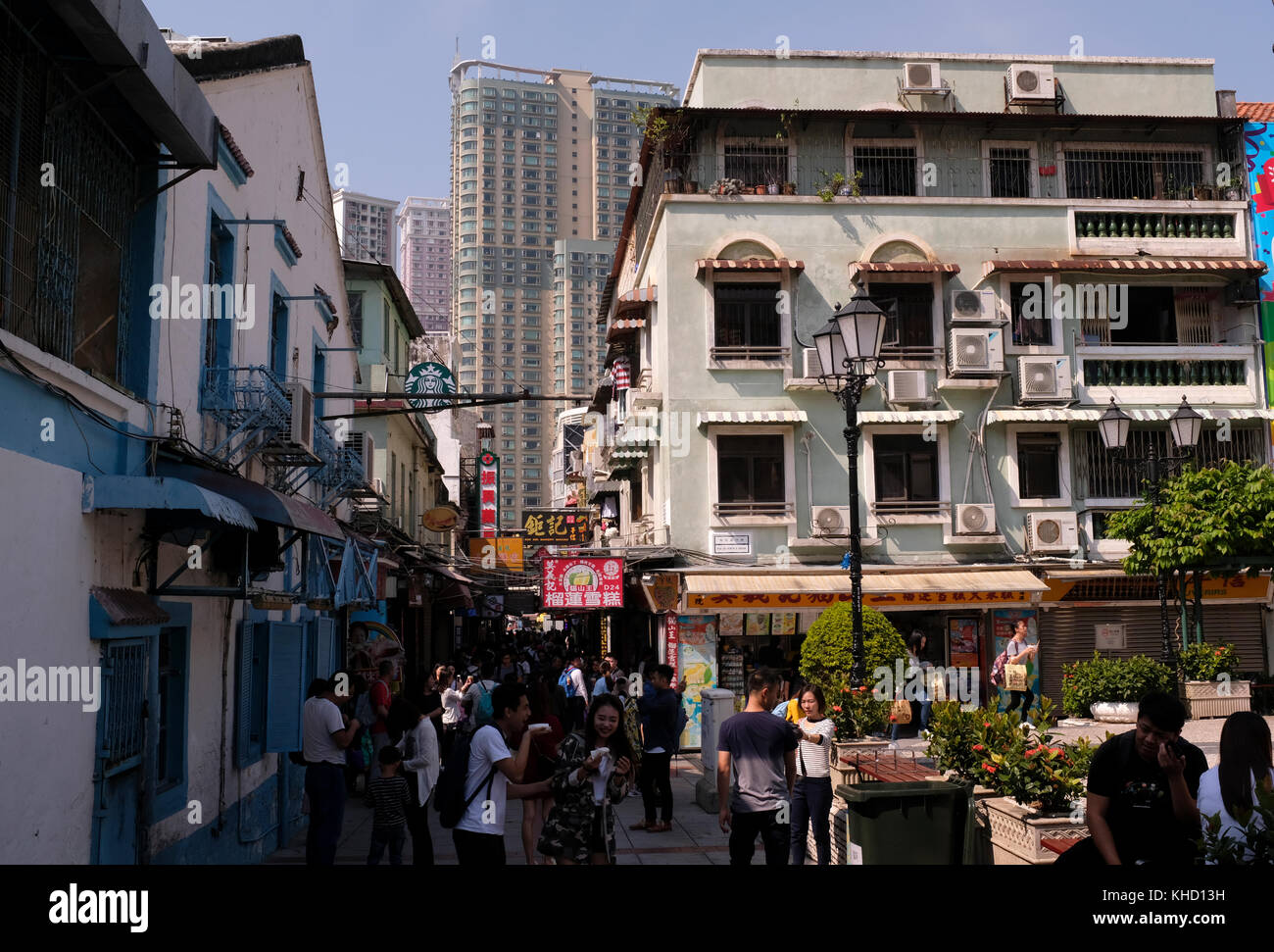 Crowds in taipa village hi-res stock photography and images - Alamy