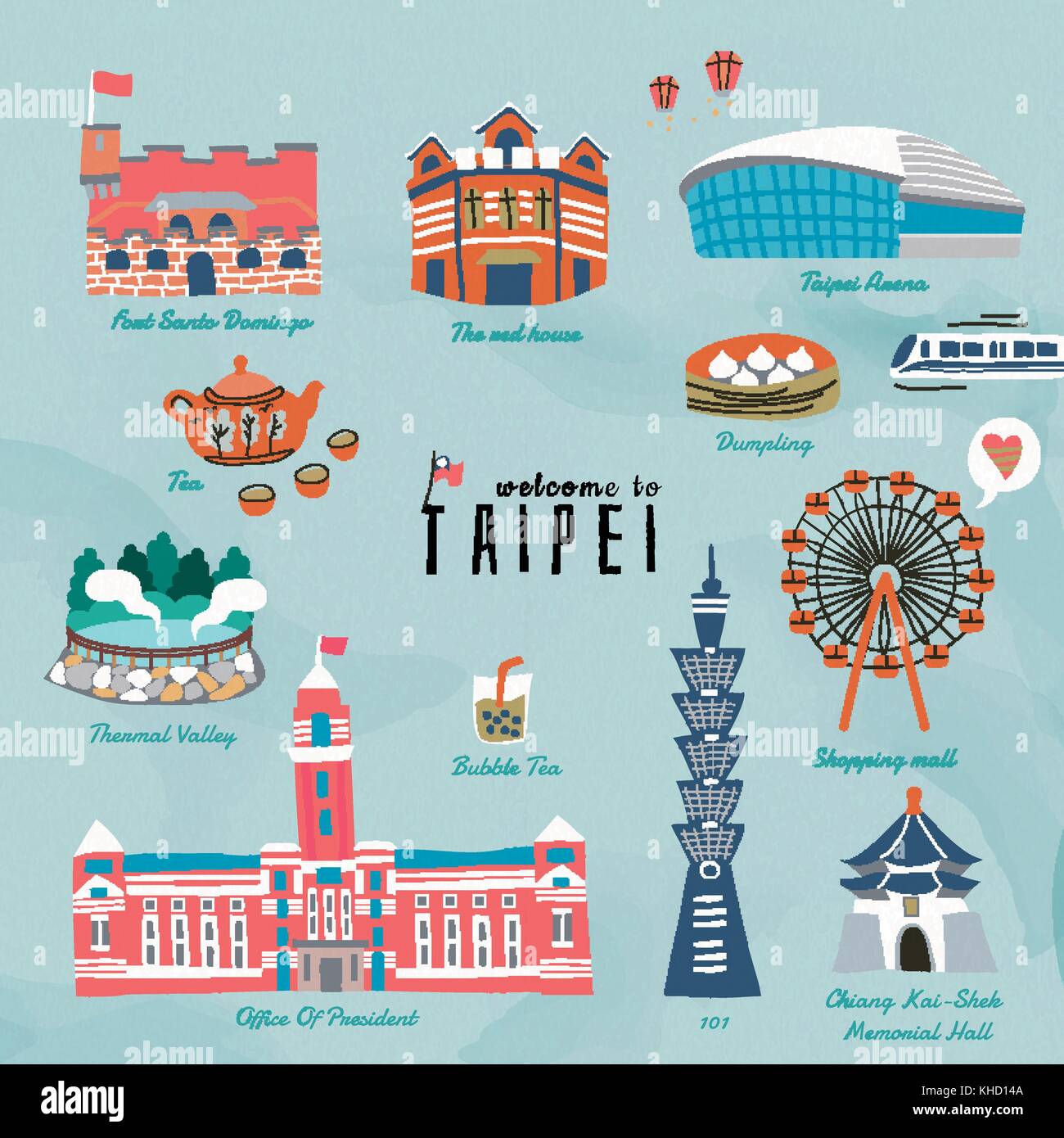 Taipei attractions vector hi-res stock photography and images - Alamy