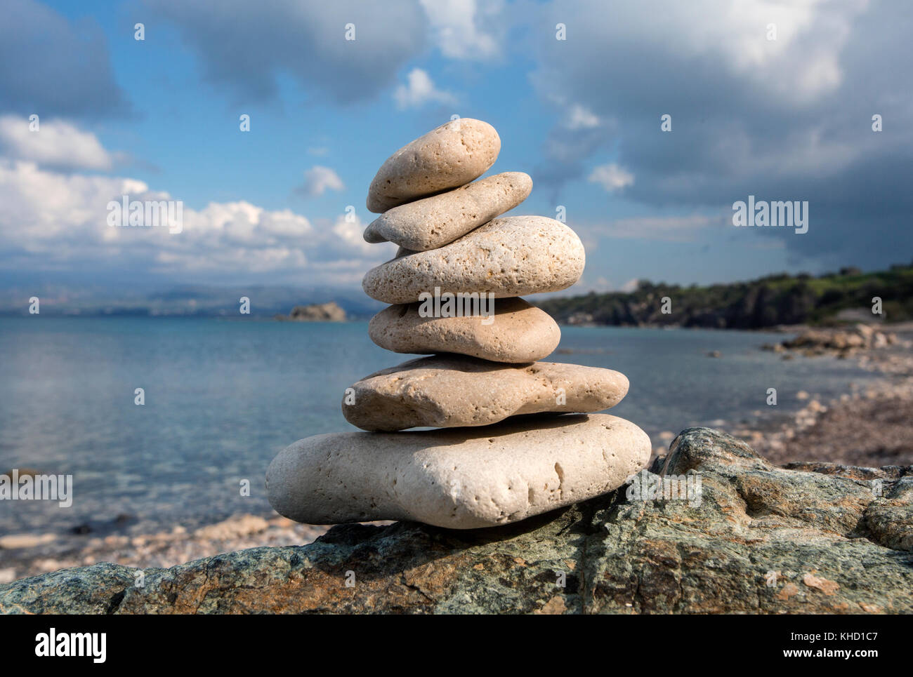 stack of zen stones on beach Stock Photo - Alamy