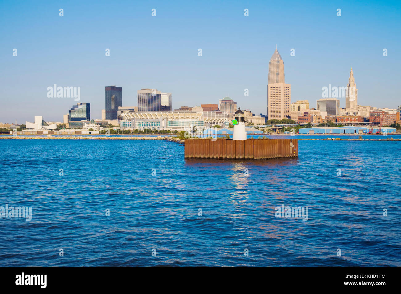 Cleveland - skyline seen from Lake Erie. Cleveland, Ohio, USA Stock ...