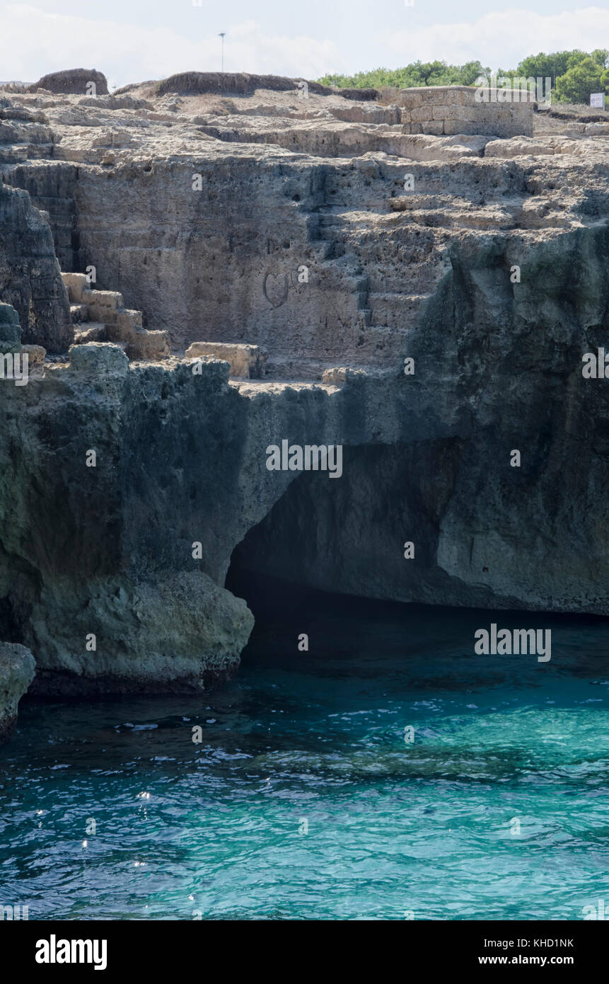 View of a rock quarry on the sea Stock Photo - Alamy