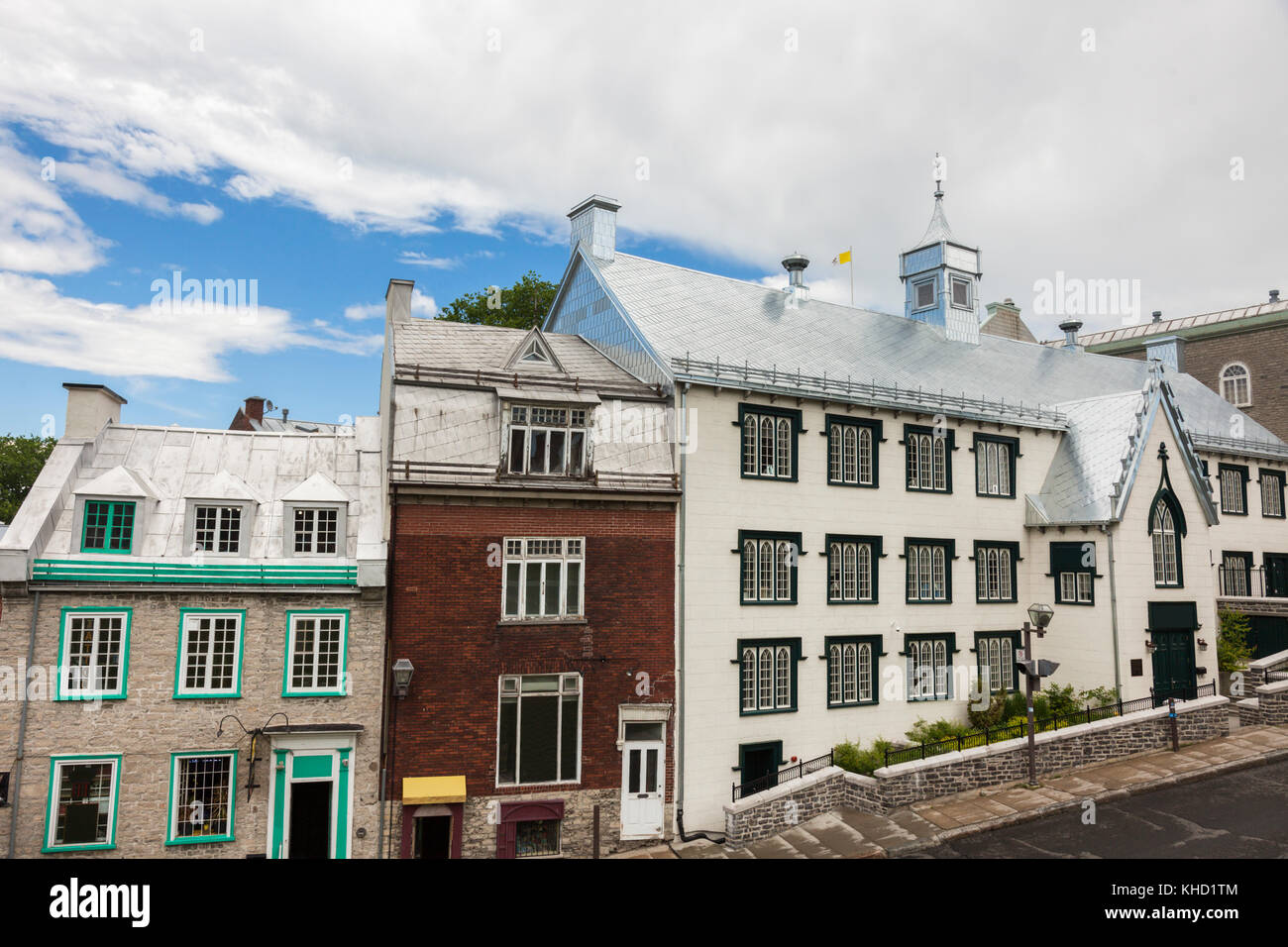 Old architecture of Quebec City. Quebec City, Quebec, Canada Stock ...