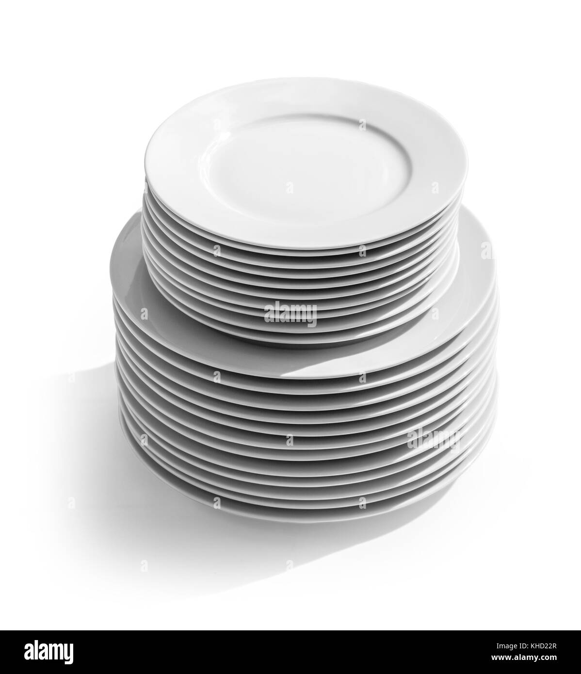 plates stack isolated on white background with clipping path Stock ...