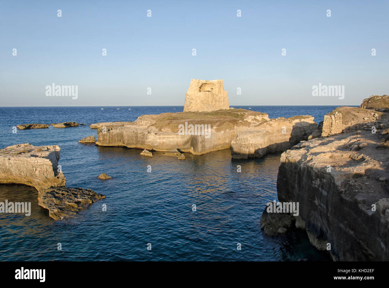 View of the archeological area of Roca Vecchia Stock Photo - Alamy
