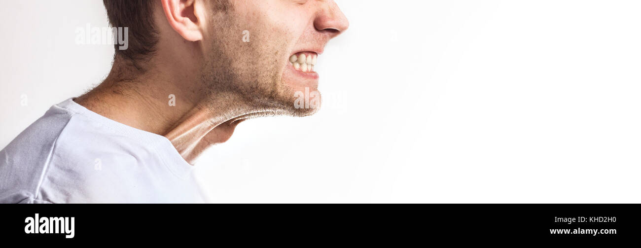 Woman angry expression grinding teeth hi-res stock photography and ...