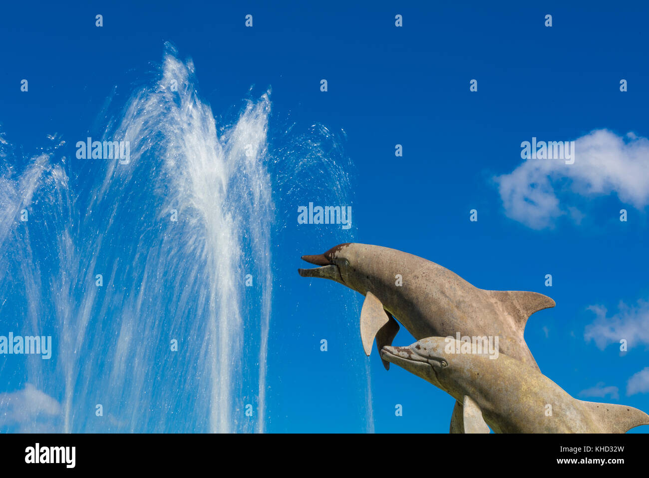 Dolphin Fountain in Sarasota Bayfront Park in Sarasota Florida Stock ...