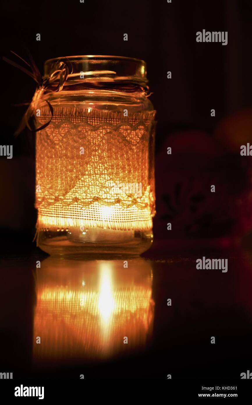 romantic candle,lampion ,handmade Stock Photo - Alamy