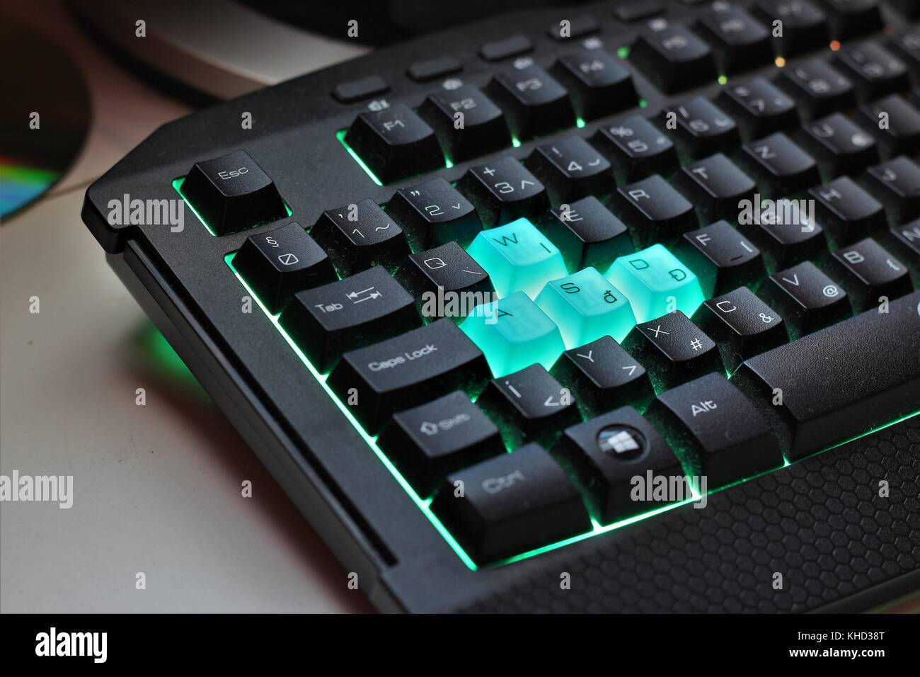 color computer keyboard on white table Stock Photo - Alamy
