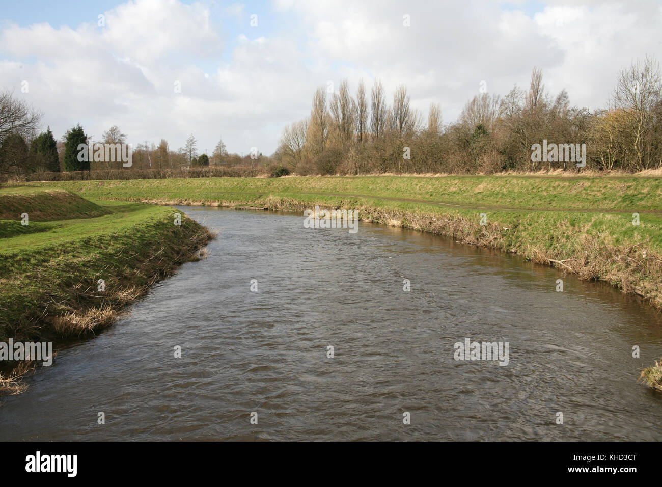Manchester, UK, 2nd March 2015. The river Mersey as it flows through ...
