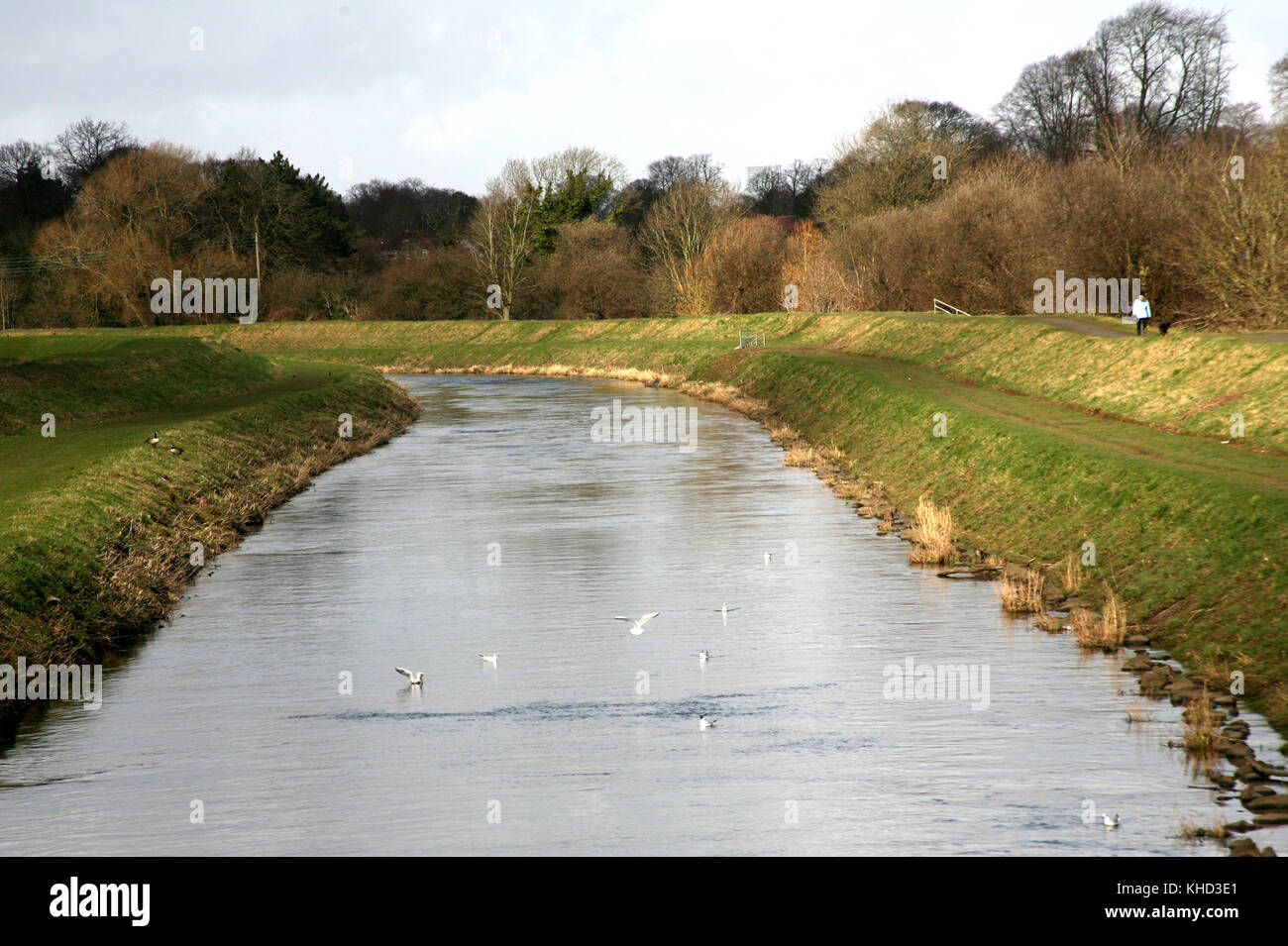Manchester, UK, 2nd March 2015. The river Mersey as it flows through ...