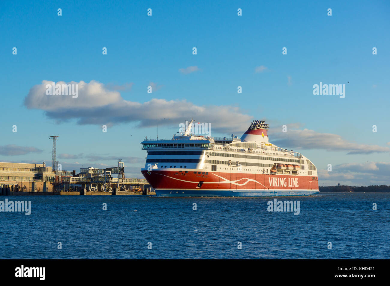 Viking Line ferry docks in the harbor Stock Photo - Alamy