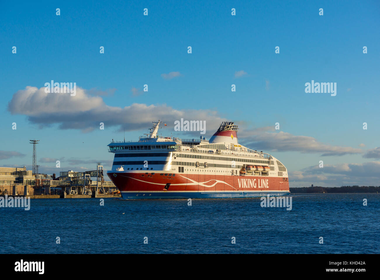 Viking Line ferry docks in the harbor Stock Photo - Alamy