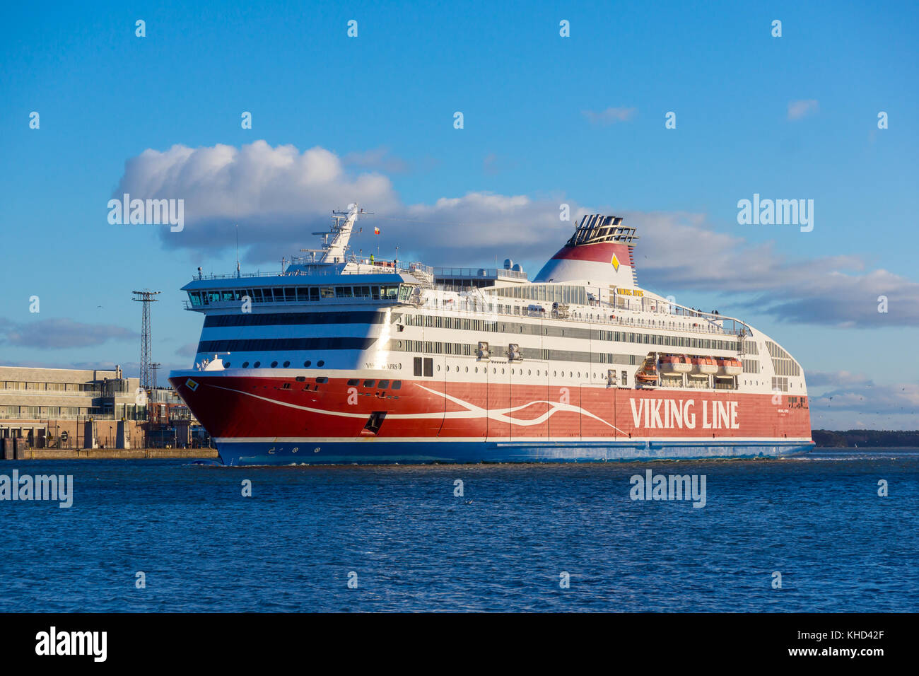 Viking Line ferry docks in the harbor Stock Photo - Alamy