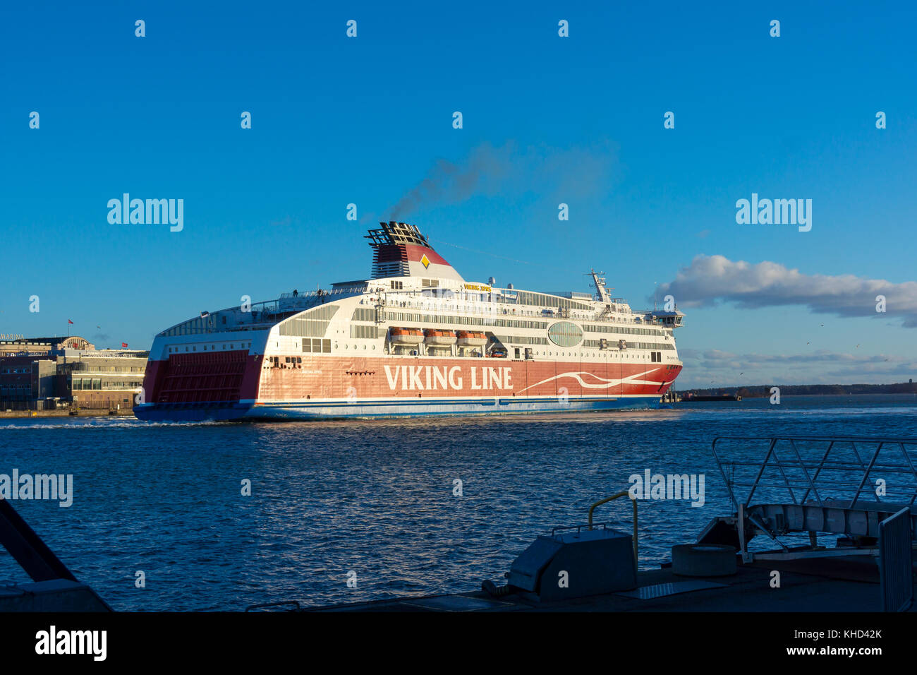 Viking Line ferry docks in the harbor Stock Photo - Alamy