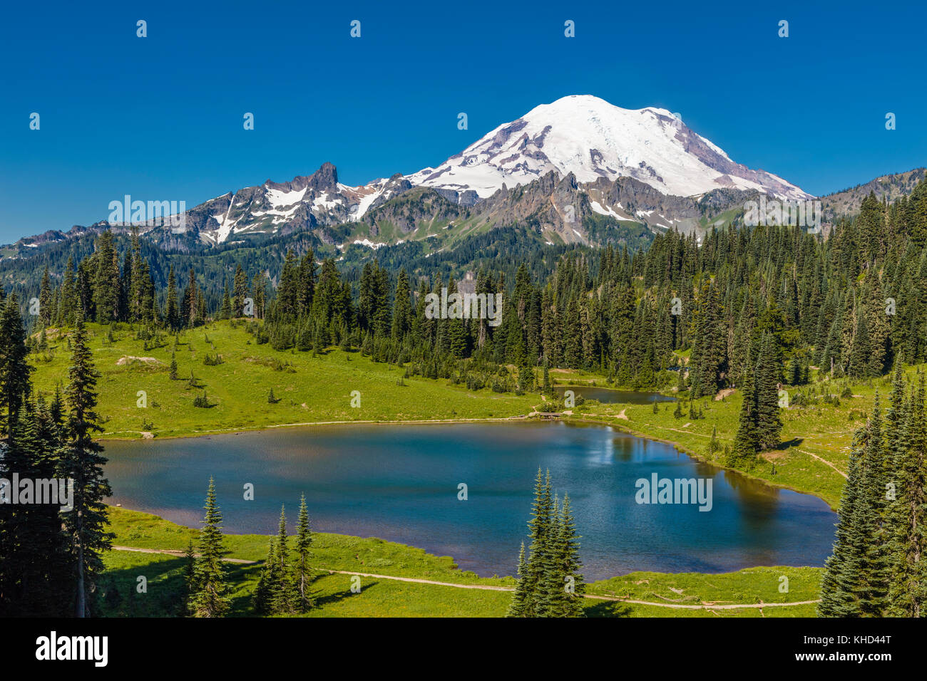 Tipsoo Lake in Mount Rainier National Park WAshington United States ...