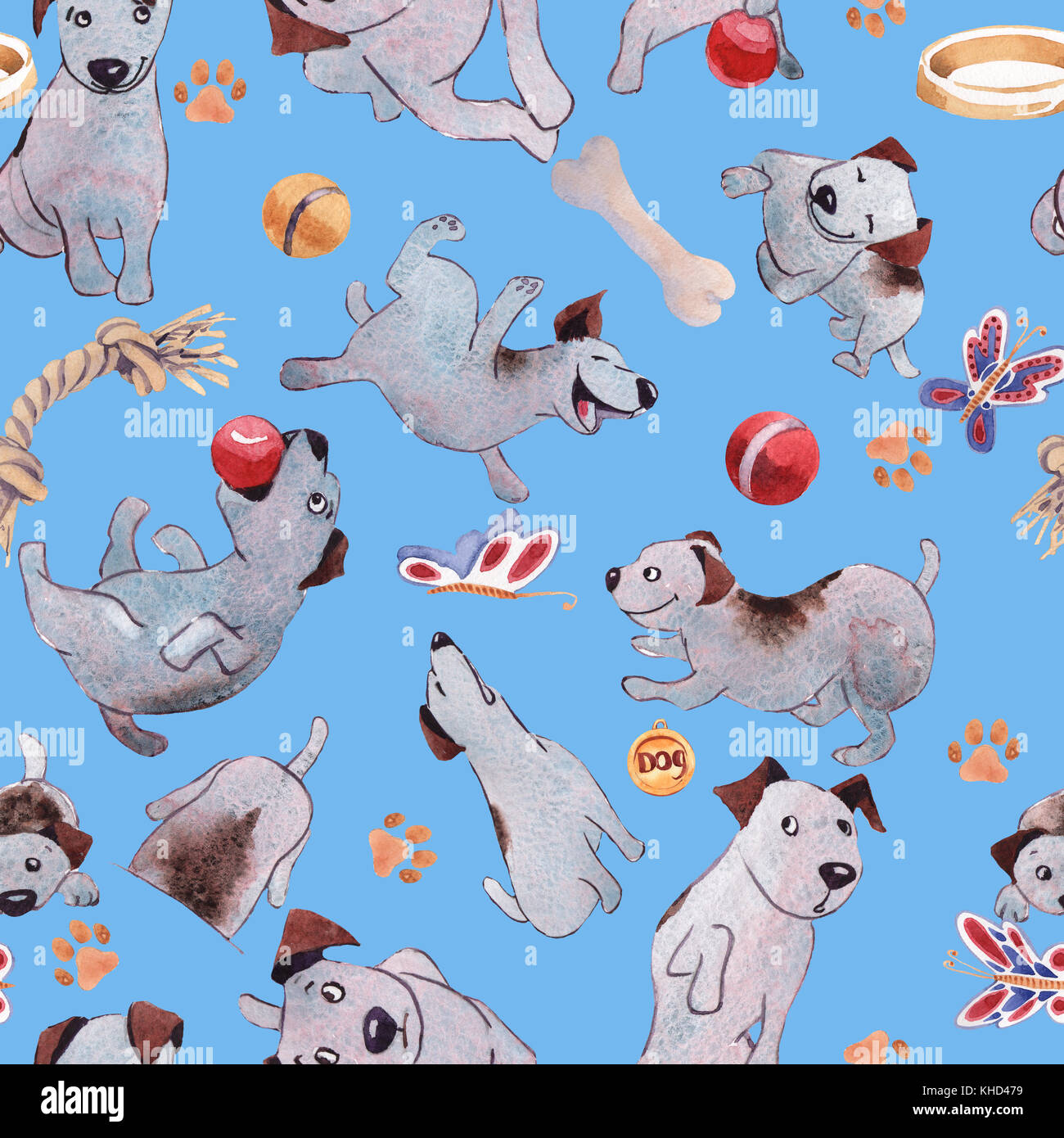 Boy dog watercolor illustration hi-res stock photography and images - Alamy