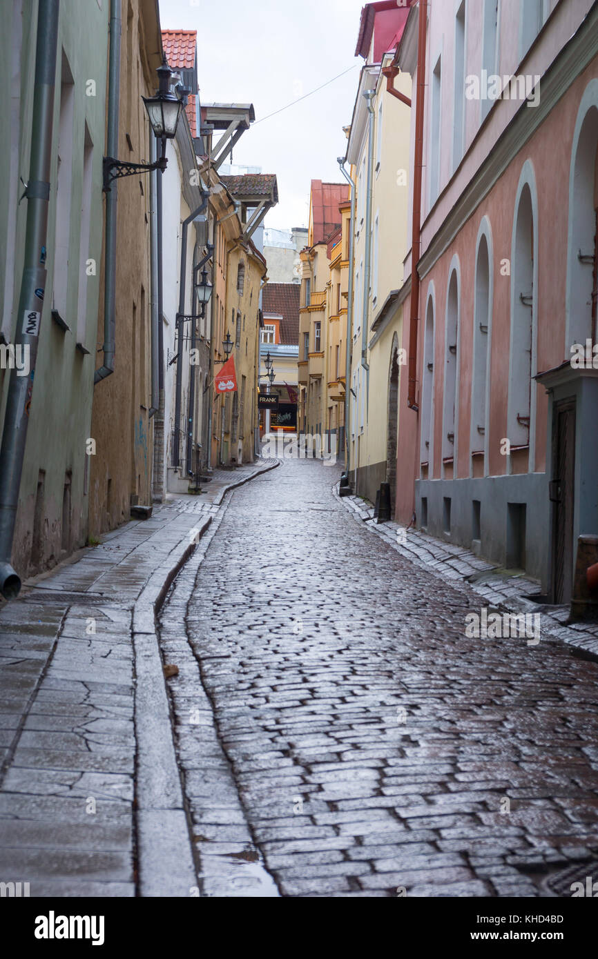 Cobbled street in old city at daytime Stock Photo - Alamy