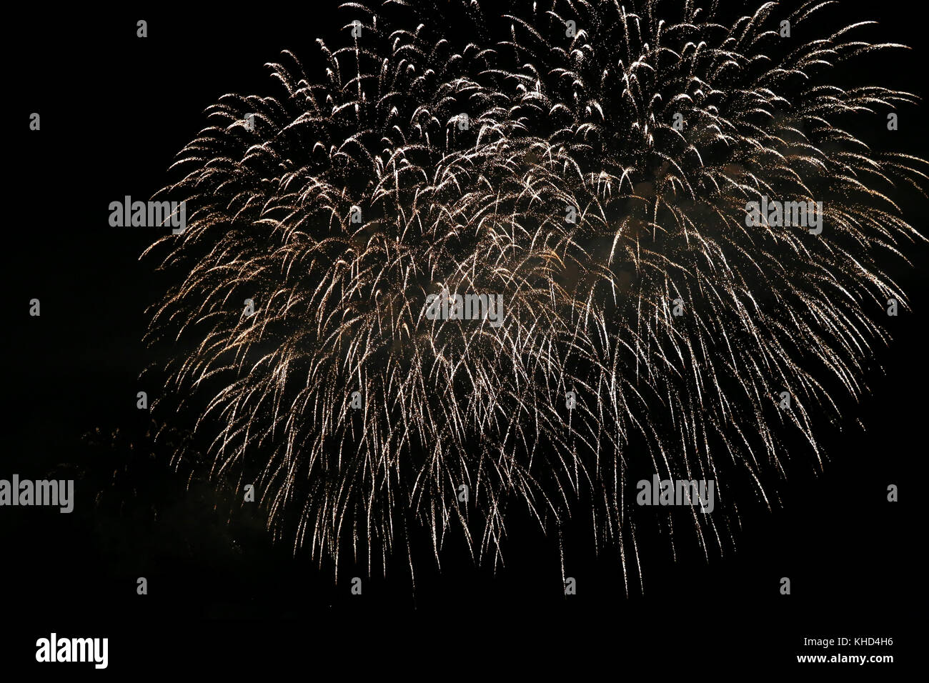 big artificial fireworks at night with black sky Stock Photo - Alamy