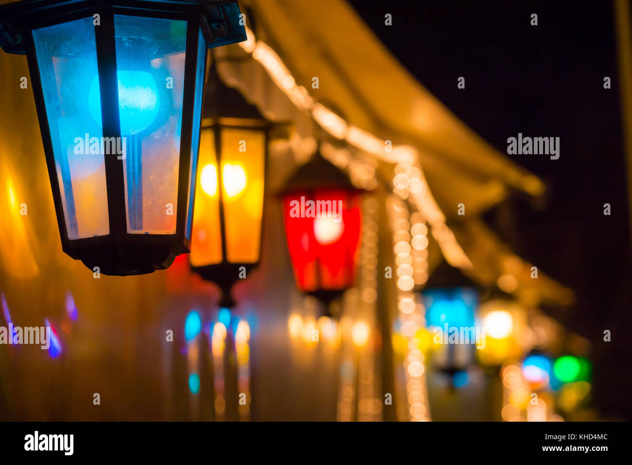Colorful street lights Stock Photo - Alamy