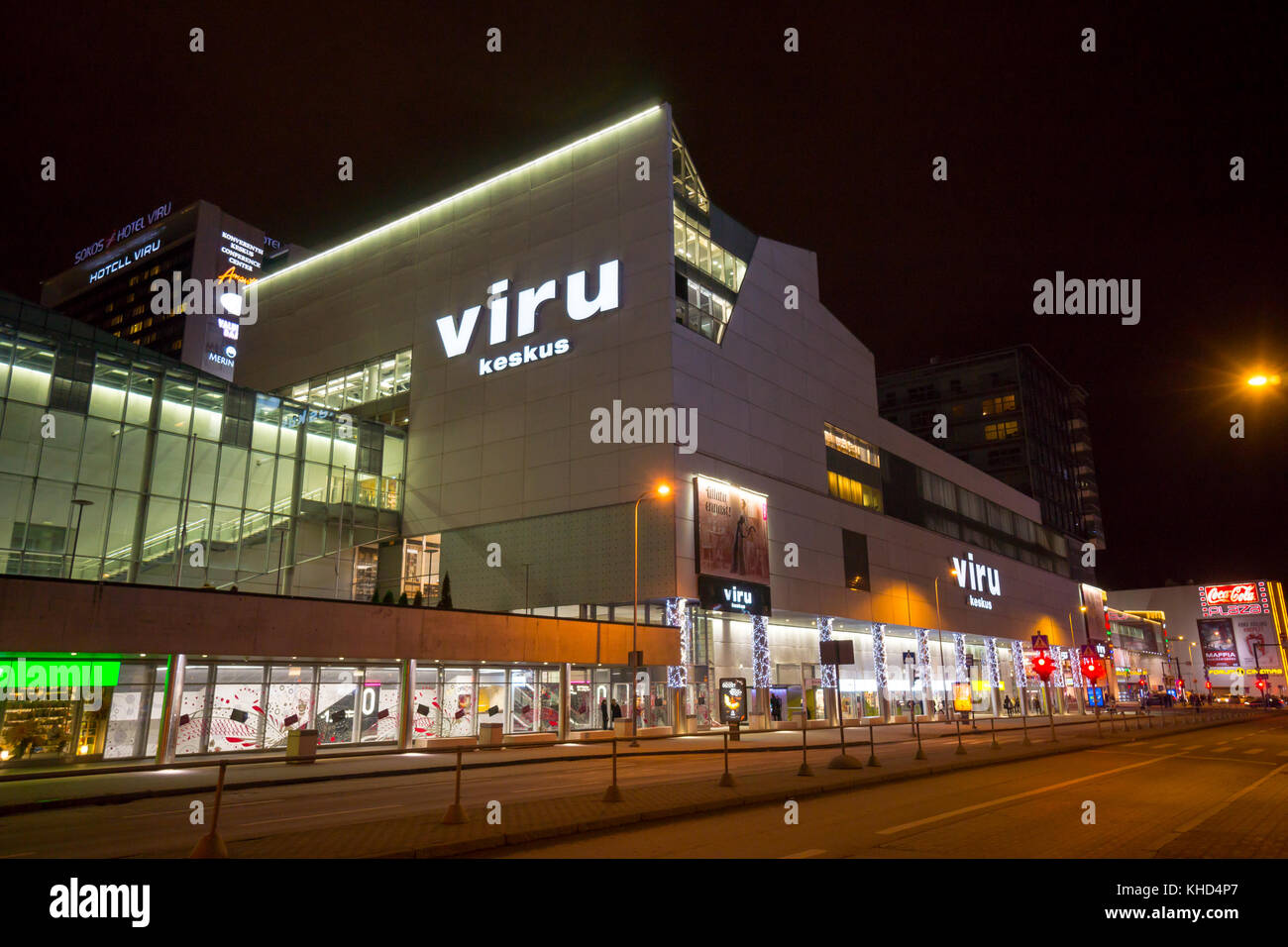 Viru mall at night Stock Photo - Alamy