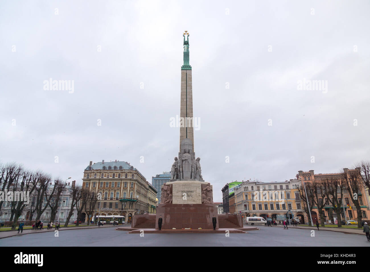 Riga Freedom Monument at daytime Stock Photo - Alamy