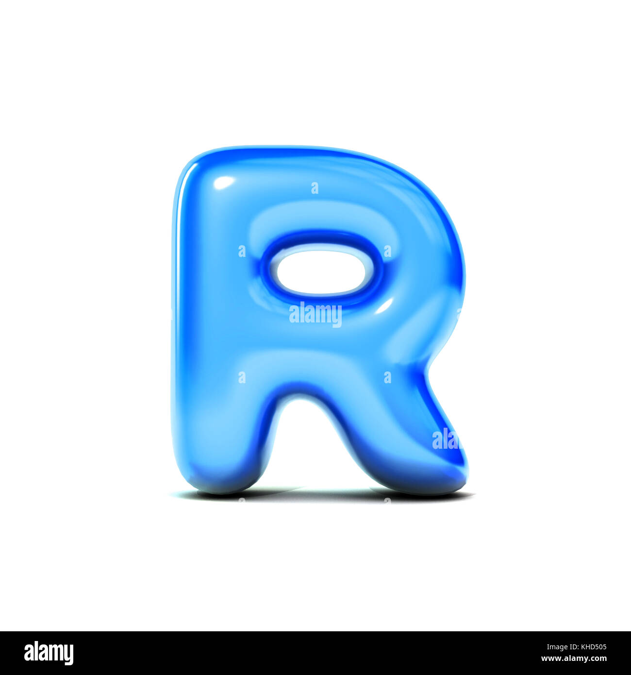 glossy letter R bubble font isolated on white background. 3D Rendering ...