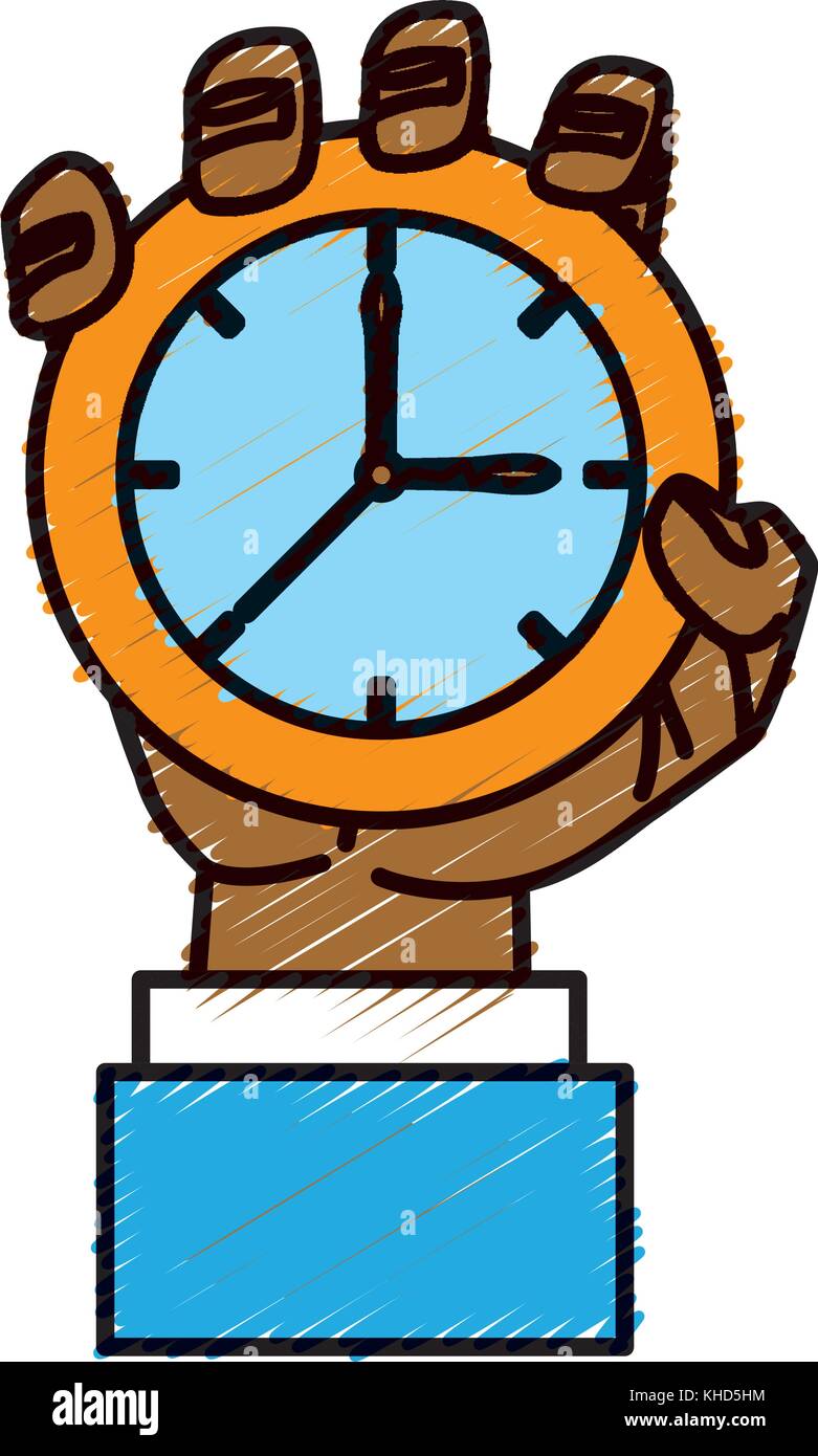Hand with pocket clock Stock Vector Image & Art - Alamy
