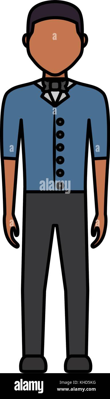 waiter man vector ilustration Stock Vector Image & Art - Alamy