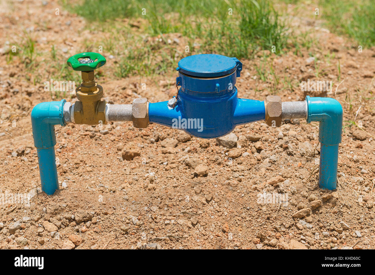 water meter and valve isolate Stock Photo - Alamy