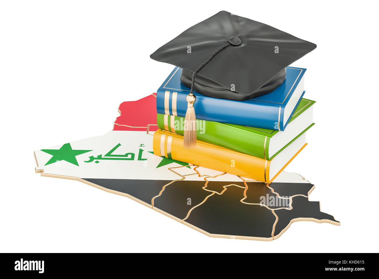 Education in Iraq concept, 3D rendering isolated on white background ...