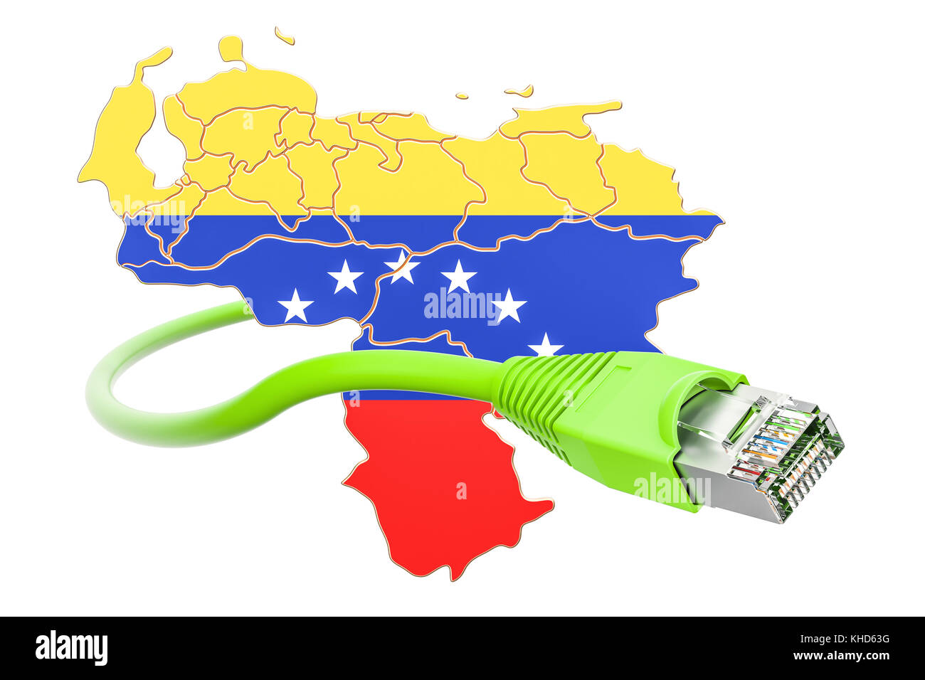 Internet connection in Venezuela concept. 3D rendering isolated on ...