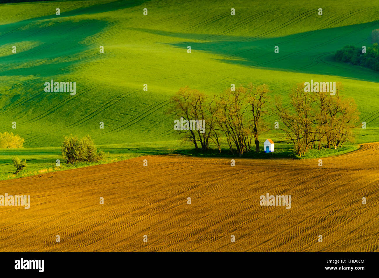 Santa Barbara chapel landscape at spring Stock Photo - Alamy