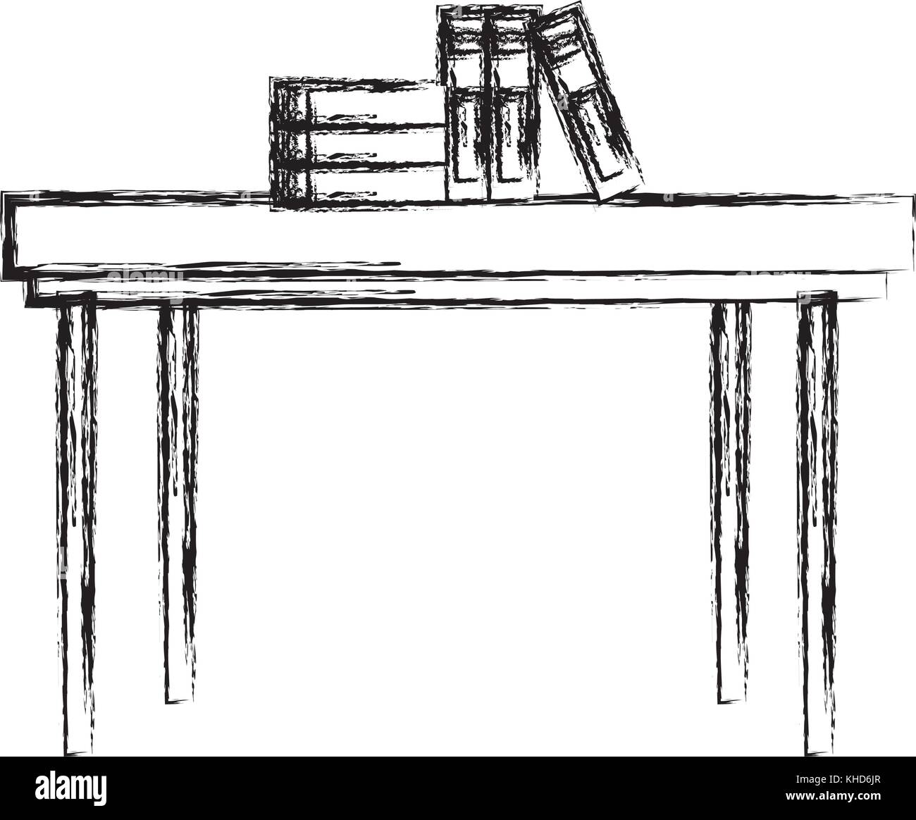 Books on desk Stock Vector Image & Art - Alamy