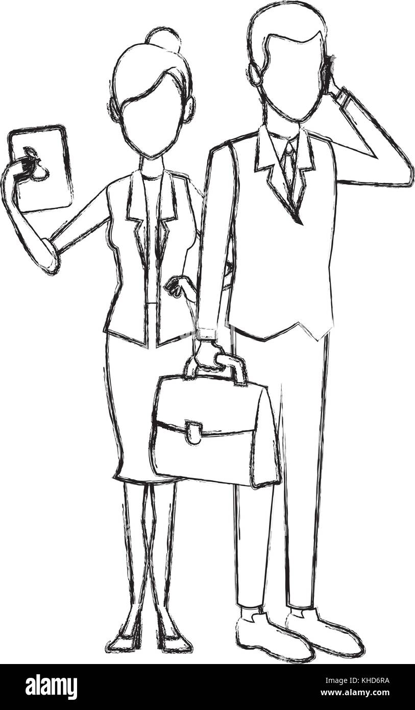 Business tablet manager worker Black and White Stock Photos & Images ...