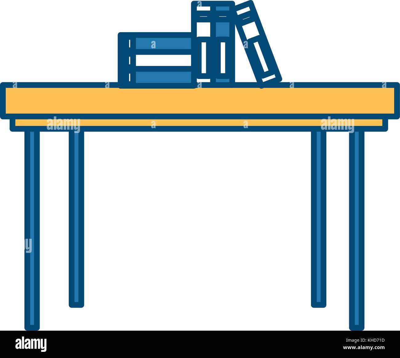 Books on desk Stock Vector Image & Art - Alamy